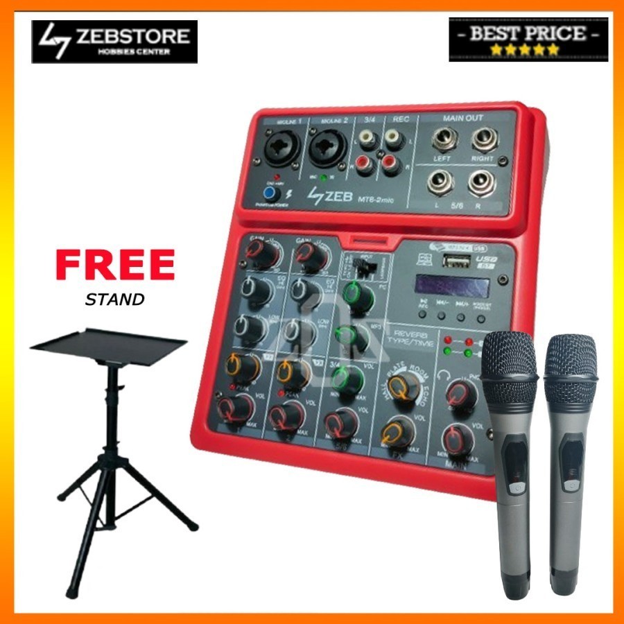 Jual Mixer Audio 6 Channel Console Karaoke With Wireless Microphone Mic ...