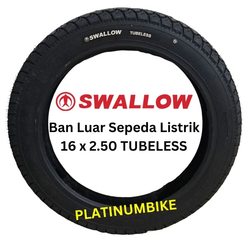Jual Ban Luar Sepeda Listrik 16 x 2.50 TUBLESS SWALLOW DELI TIRE Sepeda Listrik E-Bike Selis ...