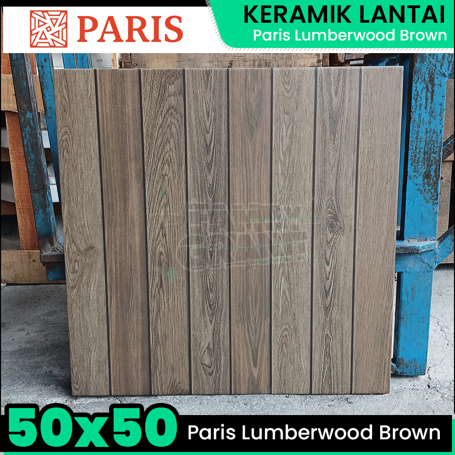 Jual Keramik Motif Kayu 50x50 Paris Lumberwood Brown Lantai Ubin Teras/Garasi Matte KW1 | Shopee ...
