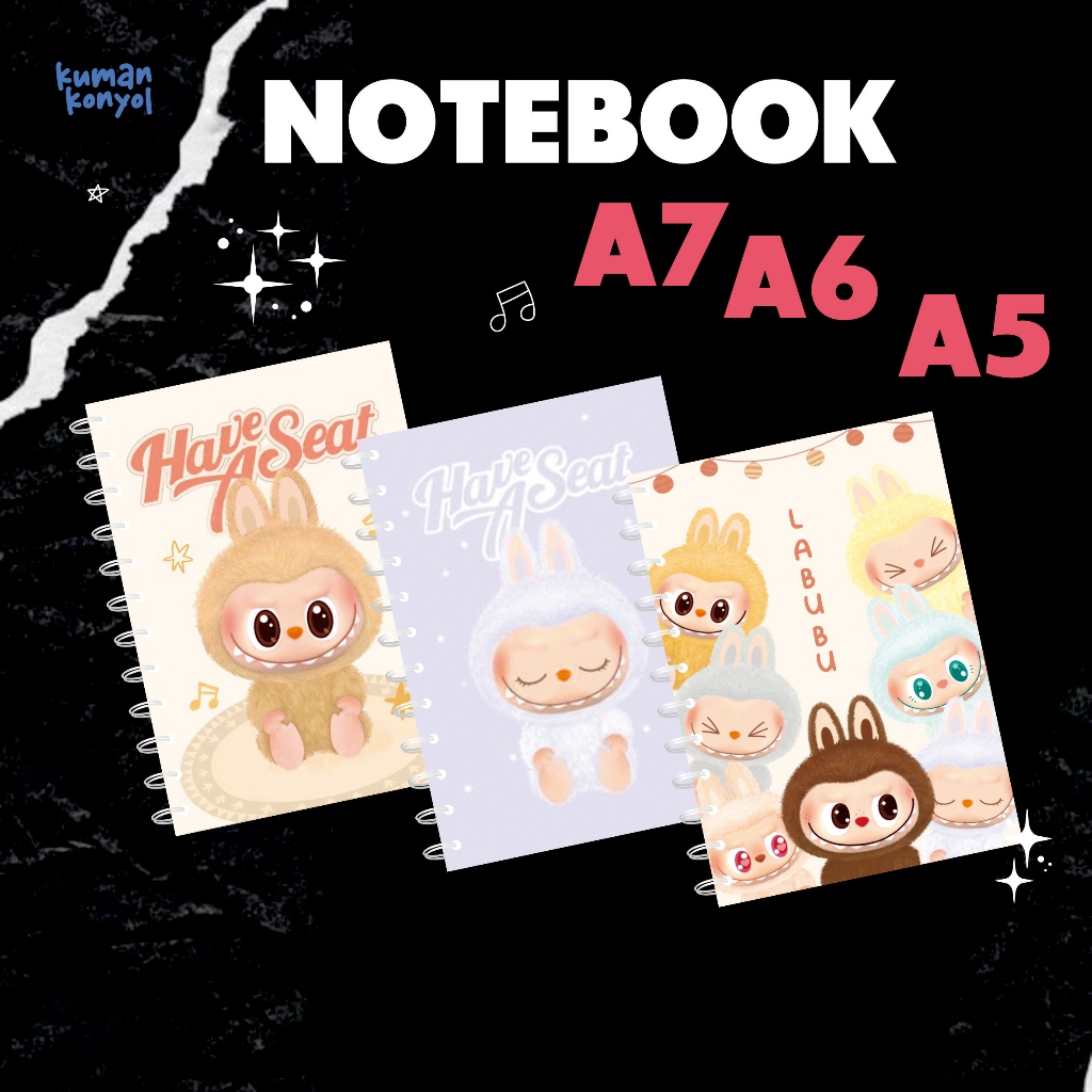 Jual BUKU LABUBU NOTE BOOK A5 A6 A7 BUKU TULIS LABUBU MONSTER MACARON ...