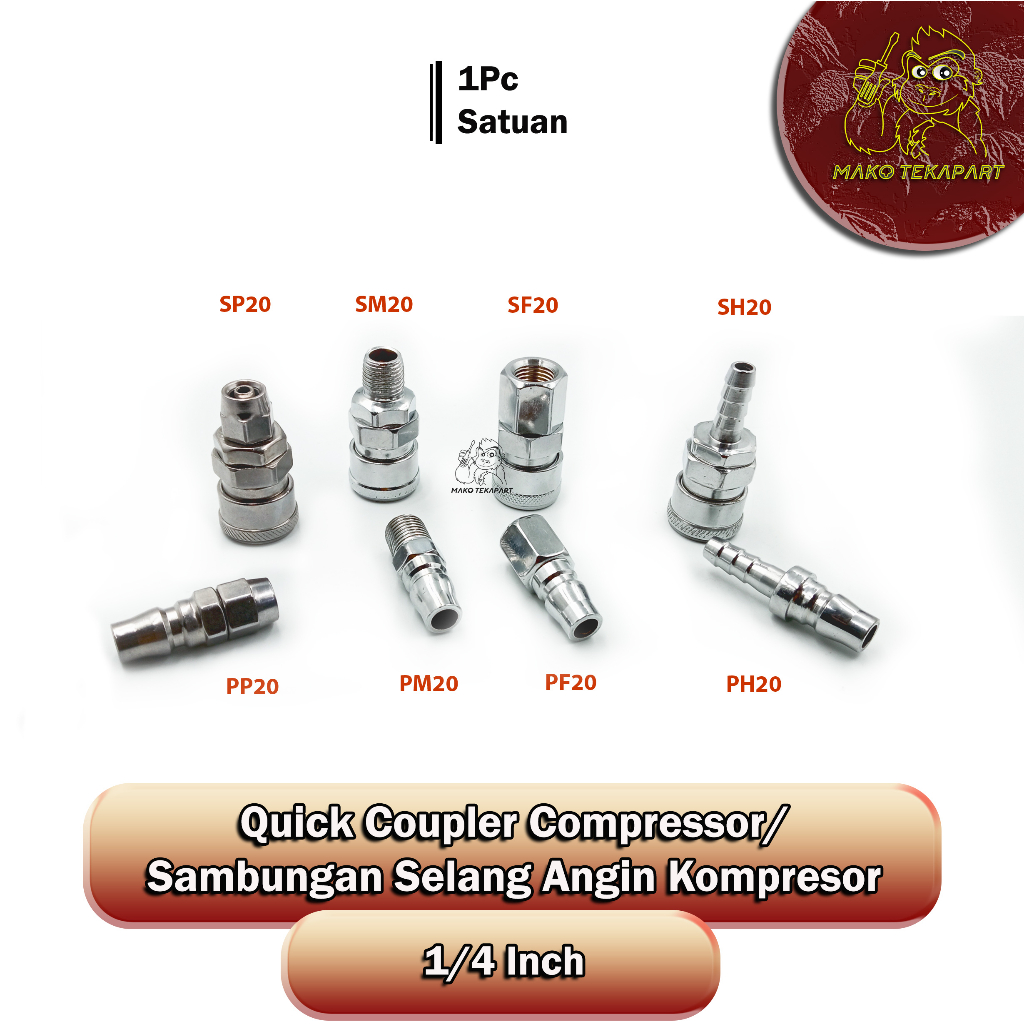 Jual [Satuan] Sambungan Selang Angin Kompresor / Quick Coupler ...