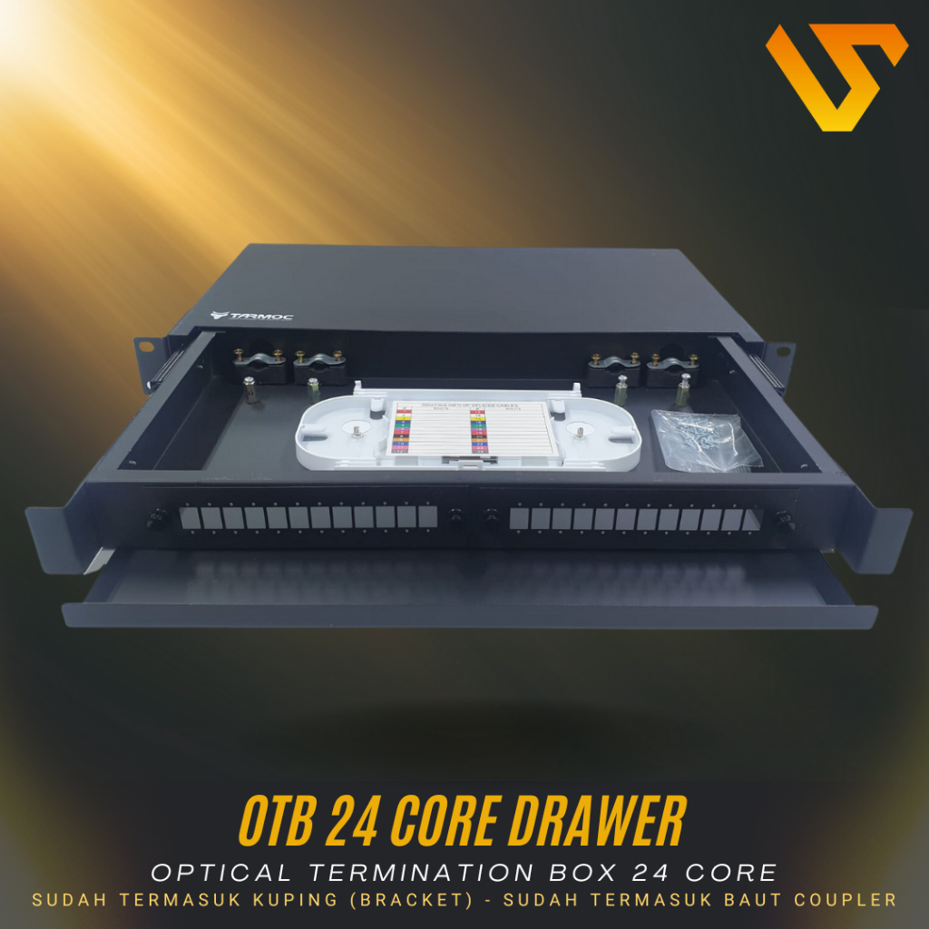 Jual Tarmoc Fiber Optic OTB 24 Core SC | 1U Drawer ODF OTB 24 Core ...