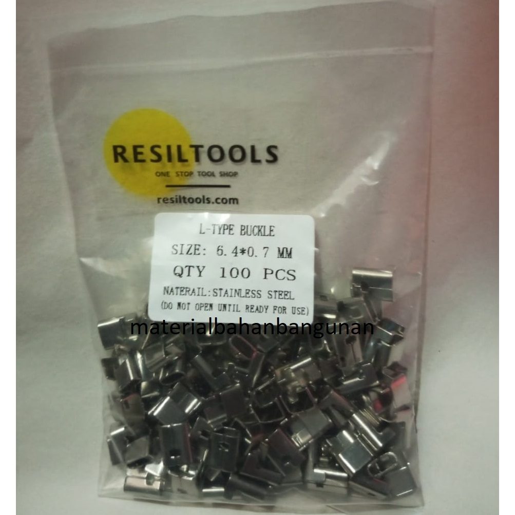 Jual Per 100 buah Clamp Buckle Buckles 1/4 inch Plat Strapping Band ...