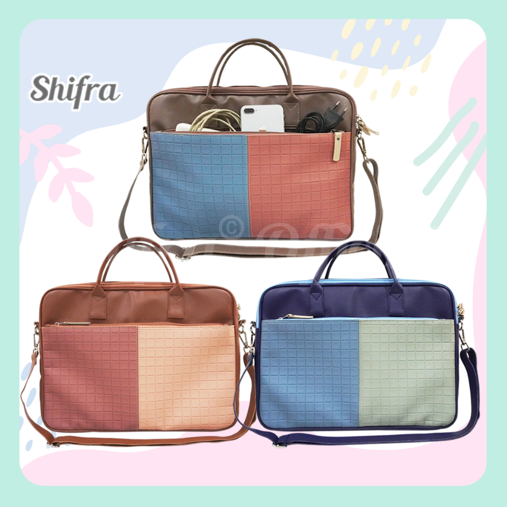 Jual Shifra Tas Laptop Selempang Tali Panjang Kantong Embossed ...