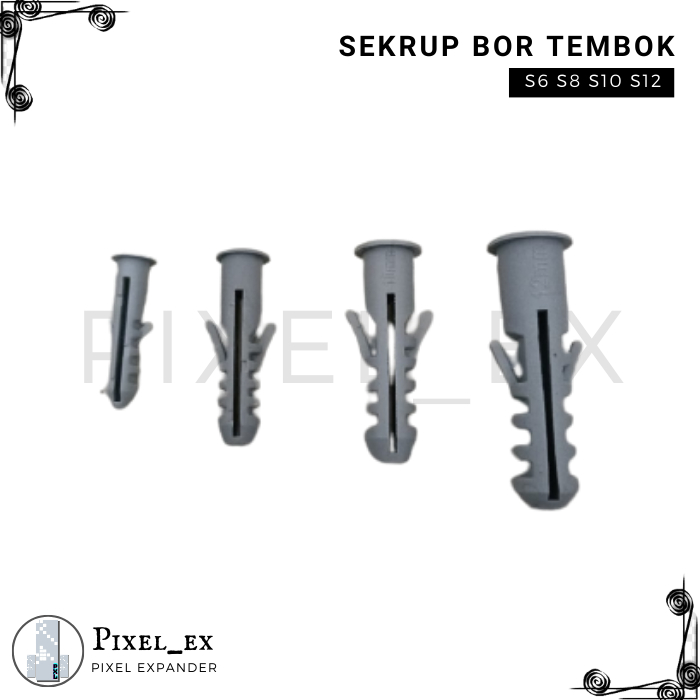 Jual Sekrup Bor Tembok Baut Tembok S6 S8 S10 S12 Expander | Shopee Indonesia