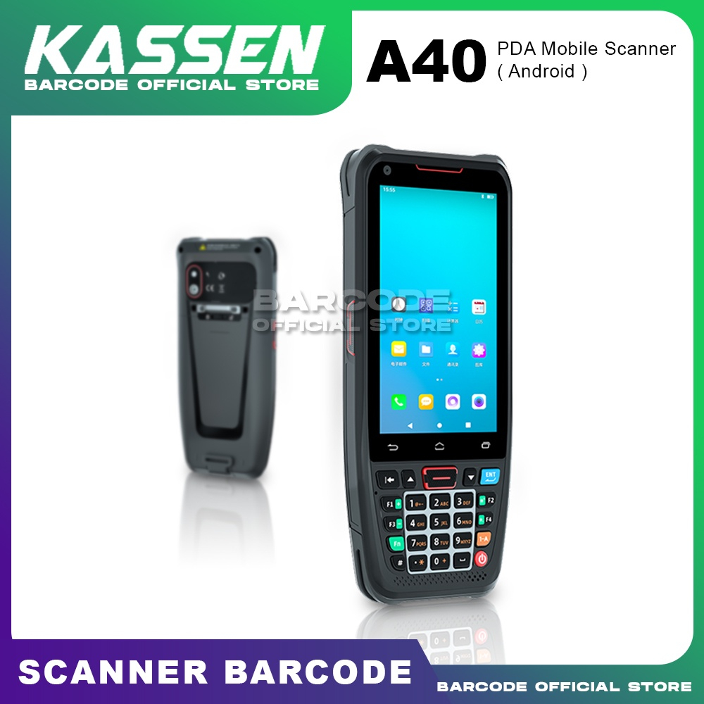 Jual Kassen A40 Mobile Android Barcode Scanner 1D 2D Touchscreen ...