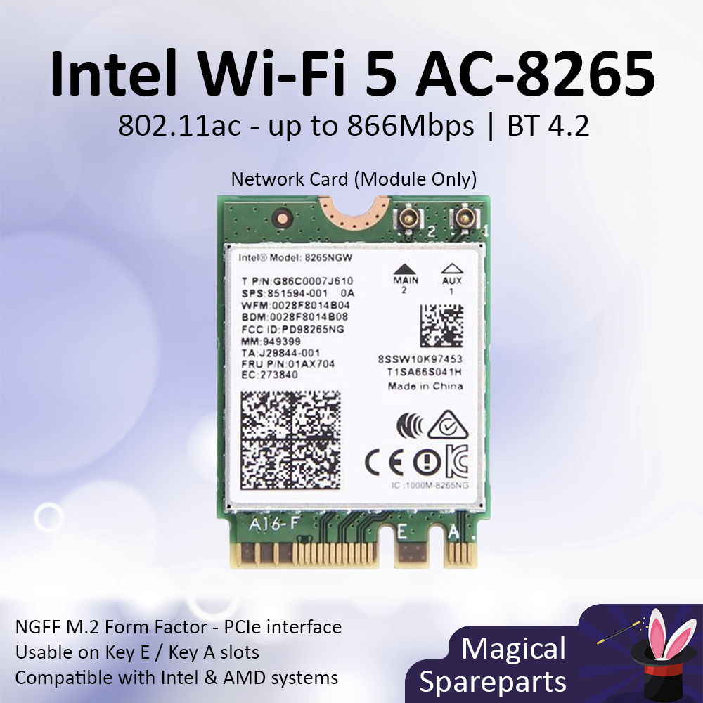 Jual Intel Wi-Fi 5 AC 8265 NGFF M.2 Wireless Network Card WiFi BT 8265NGW | Shopee Indonesia