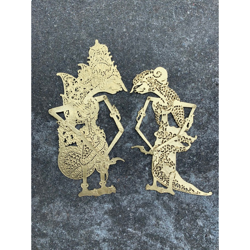 Jual Wayang Kulit Asli Rama Shinta Emas Gold Untuk Mahar 17 cm | Shopee ...