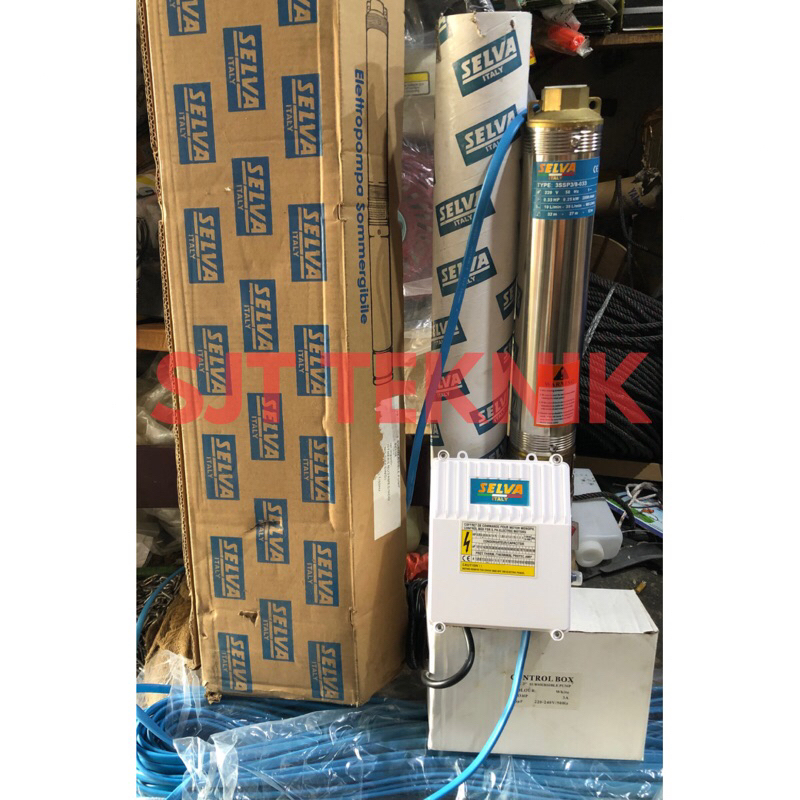 Jual selva italy submersible pump 0.33hp kabel 40 meter 3 inchi pompa ...