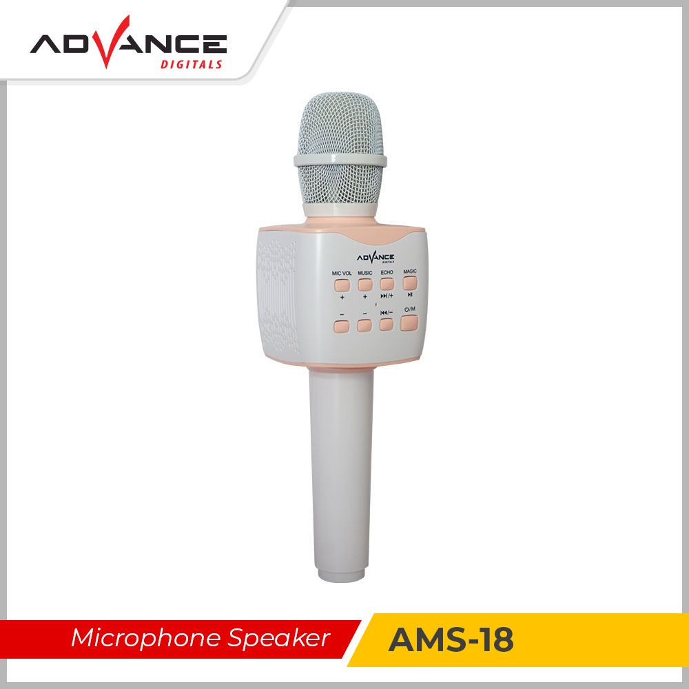 Jual Advance Microphone Bluetooth Ams-18 Speaker Mic Karaoke | Shopee ...