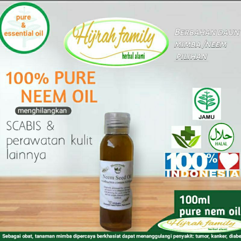 Jual neem seed oil - minyak biji mimba 100ml -minyak daun mimmab pohon ...