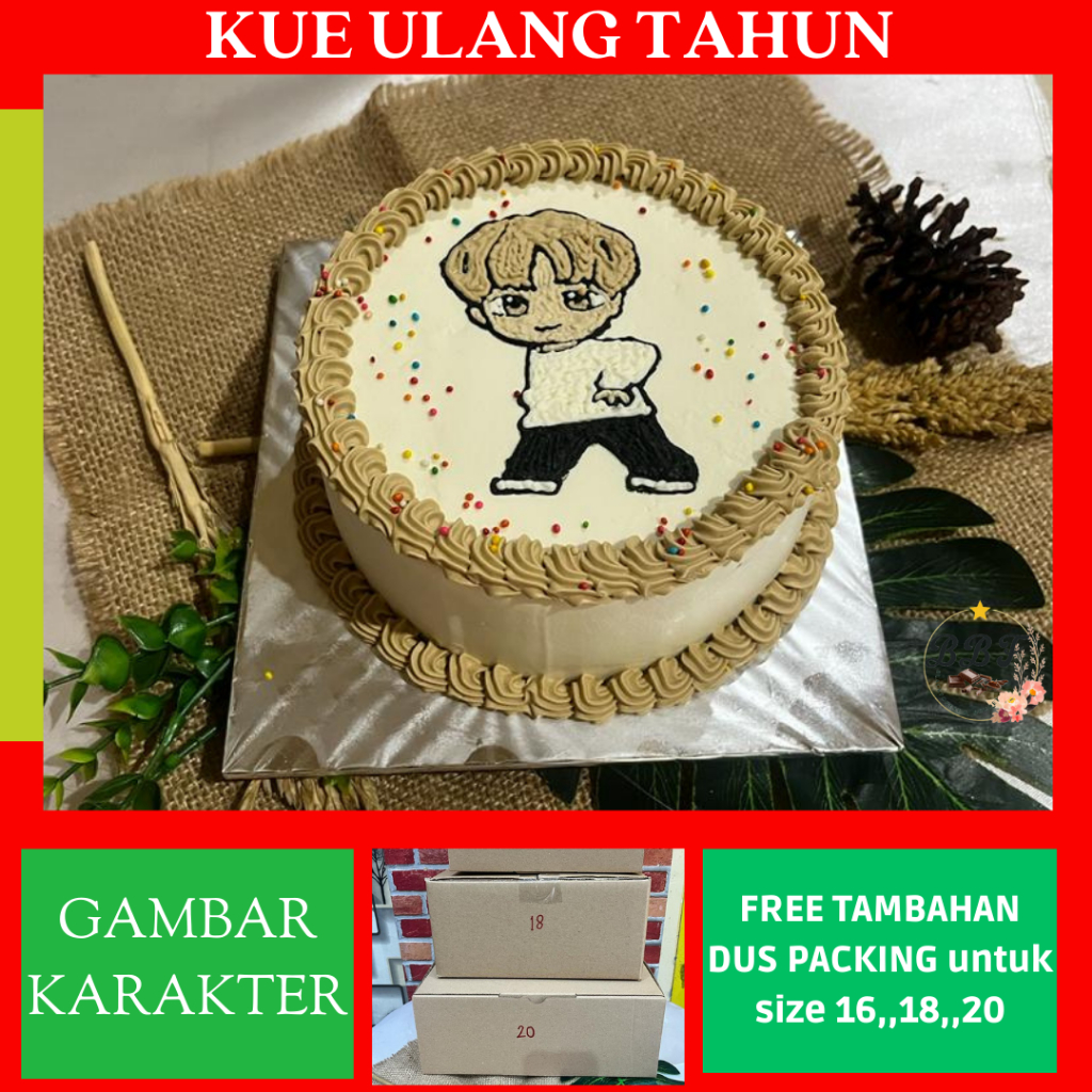 Jual Kue Ulang Tahun Karakter / Cake Ulang Tahun / Korean Cake ...