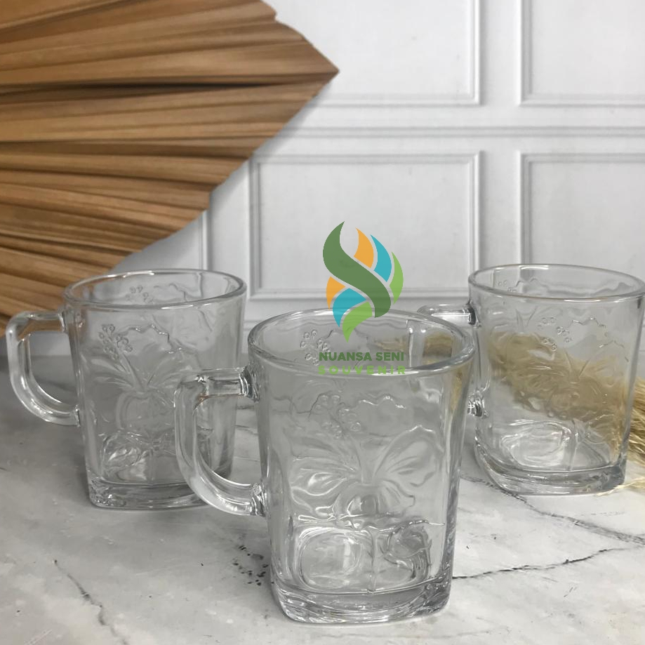 Jual Souvenir Gelas Mug Kaca Kotak Cangkir Minum Kaca Motif Gelas Kopi ...