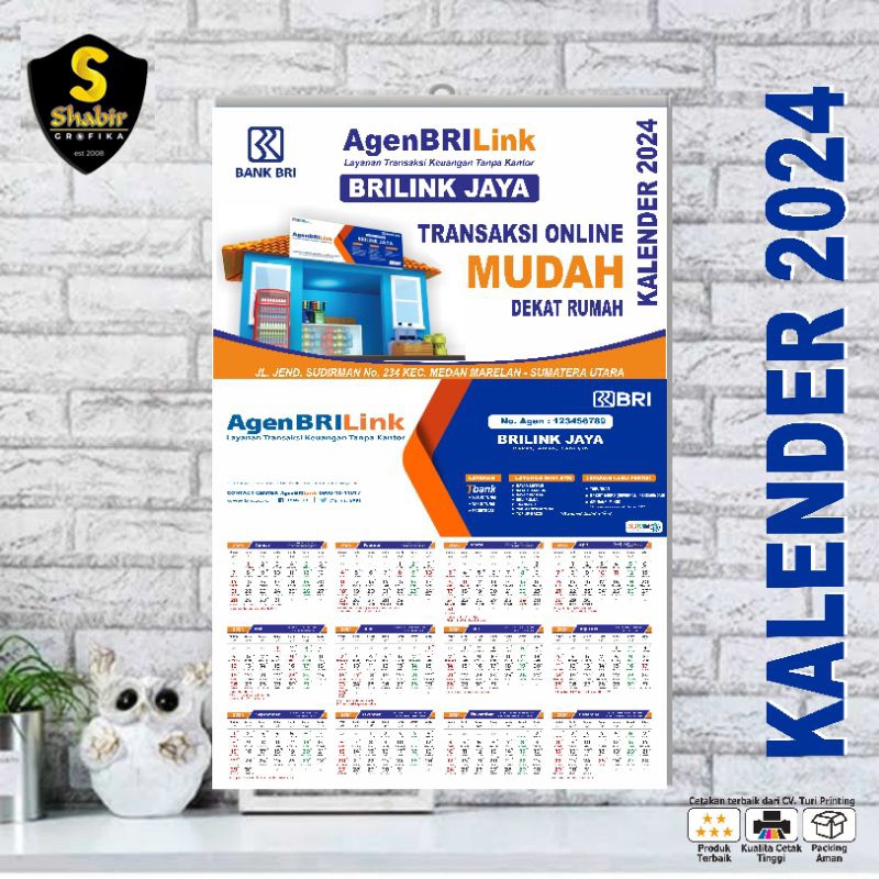 Jual COD kalender Agen BRILink 2026 | Shopee Indonesia