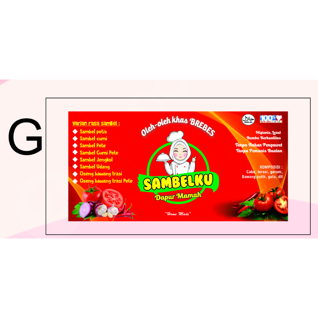 Jual STIKER SAMBAL, Stiker botol sambel, STIKER SEBLAK, stiker kemasan ...