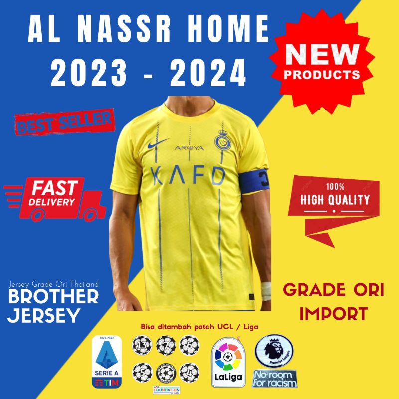 Jual Premium Jersey Al Nassr Home Musim Baru 2023 2024 Grade Aaa