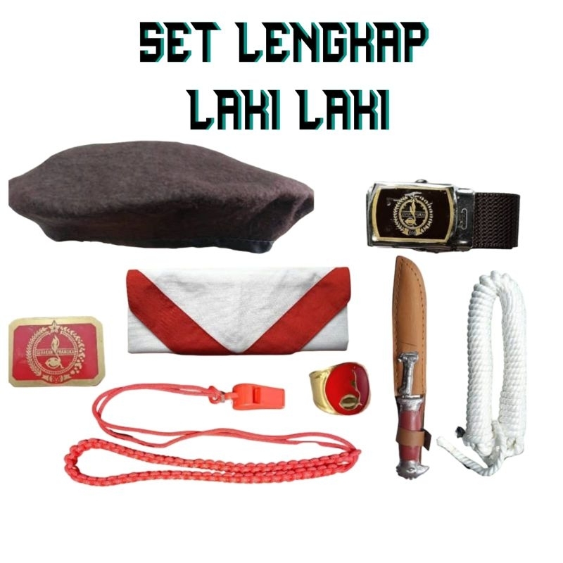 Jual satu set lengkap kumplit atribut pramuka putra anak sd kelas 1 2 3 ...