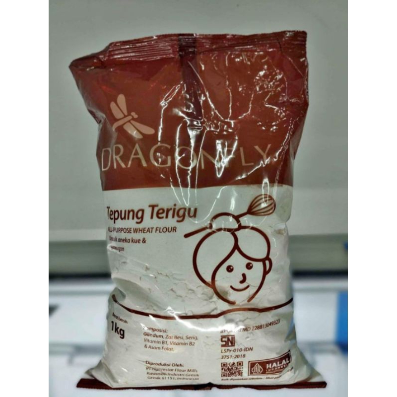 Jual Tepung Terigu Dragonfly 1 kg Dragonfly 1kg Dragon 1 kg Tepung ...
