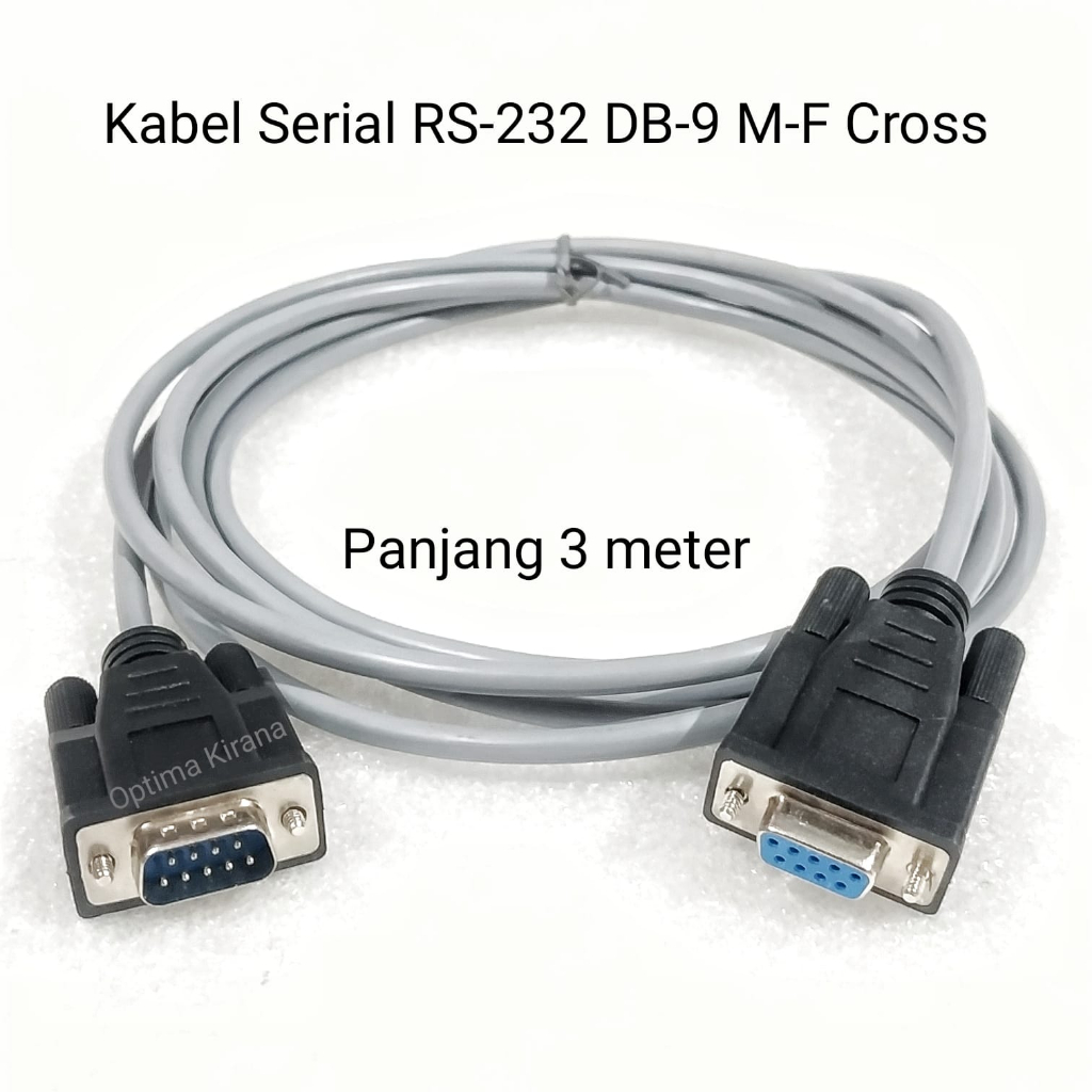 Jual KABEL SERIAL DB-9 RS-232 M-F MALE FEMALE 3 METER CROSS NULL MODEM ...
