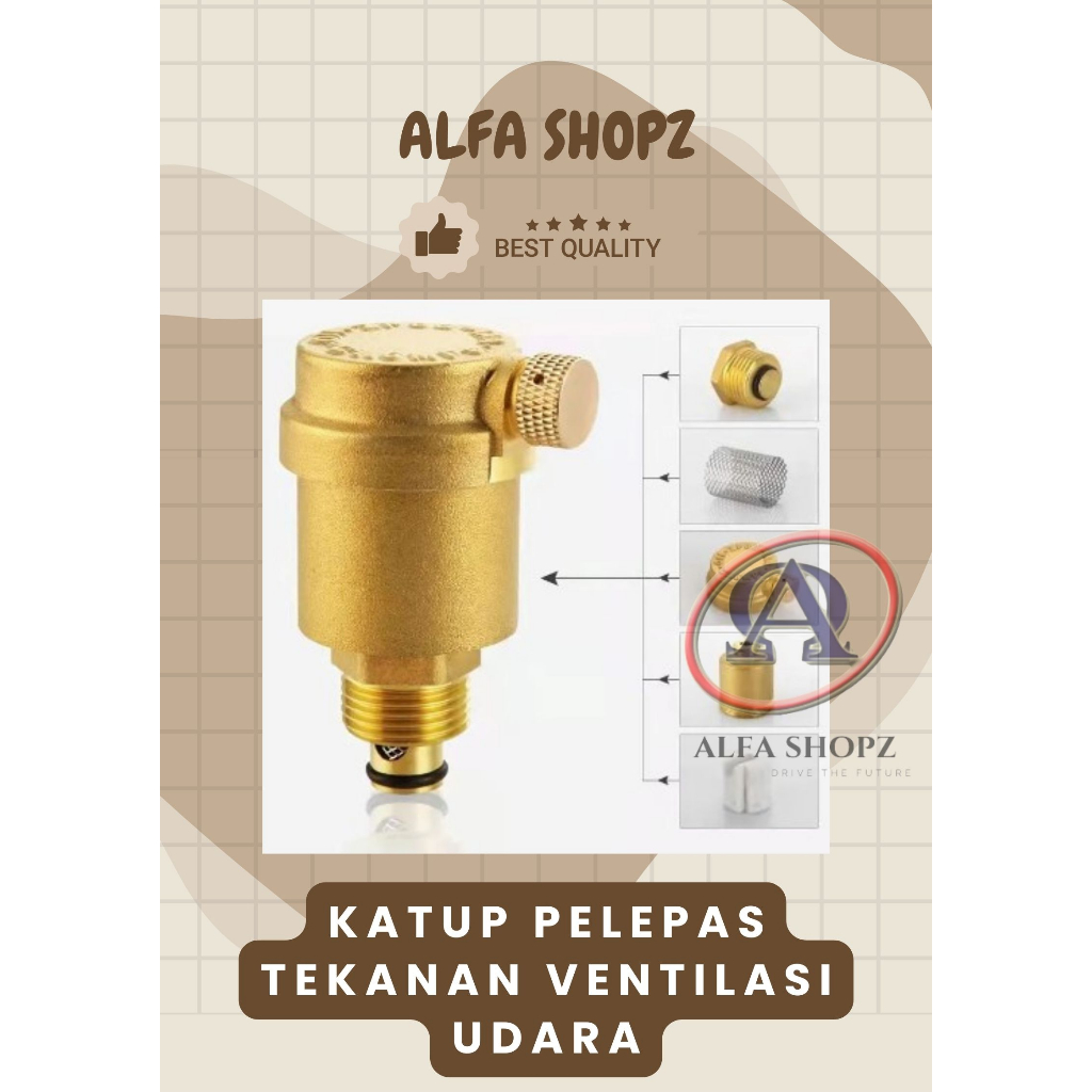 Jual Katup Ventilasi Udara Otomatis Kuningan Pelepas Tekanan 1/2, 3/4 ...