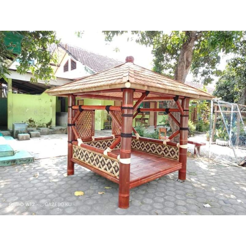 Jual gazebo bambu atap sirap ukuran 2x2 | Shopee Indonesia