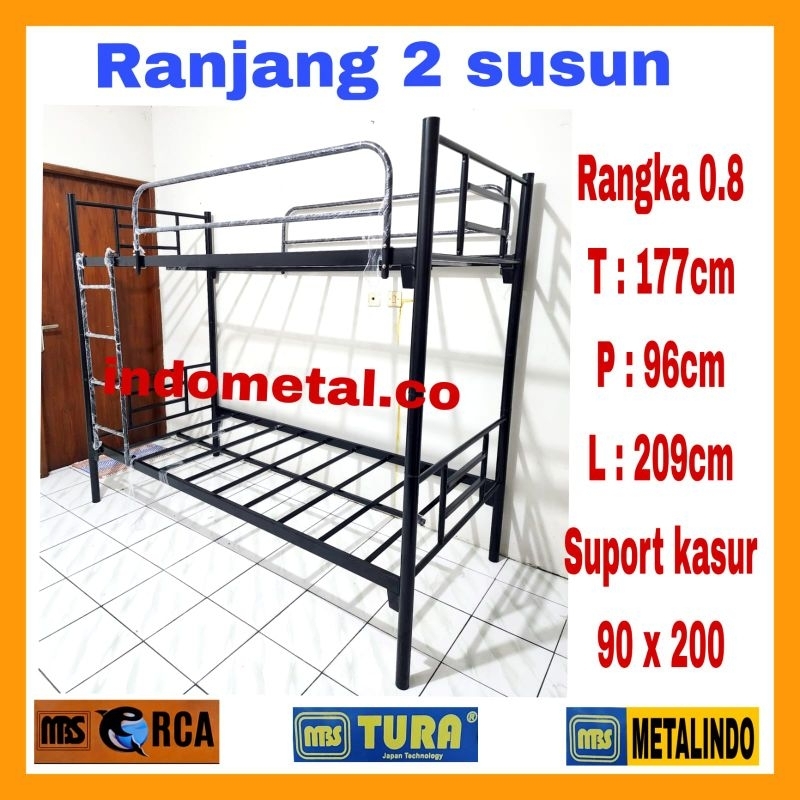 Jual Ranjang 2 Susun MBS Bunk Bed Ranjang Besi susun Tempat Tidur Bunk ...