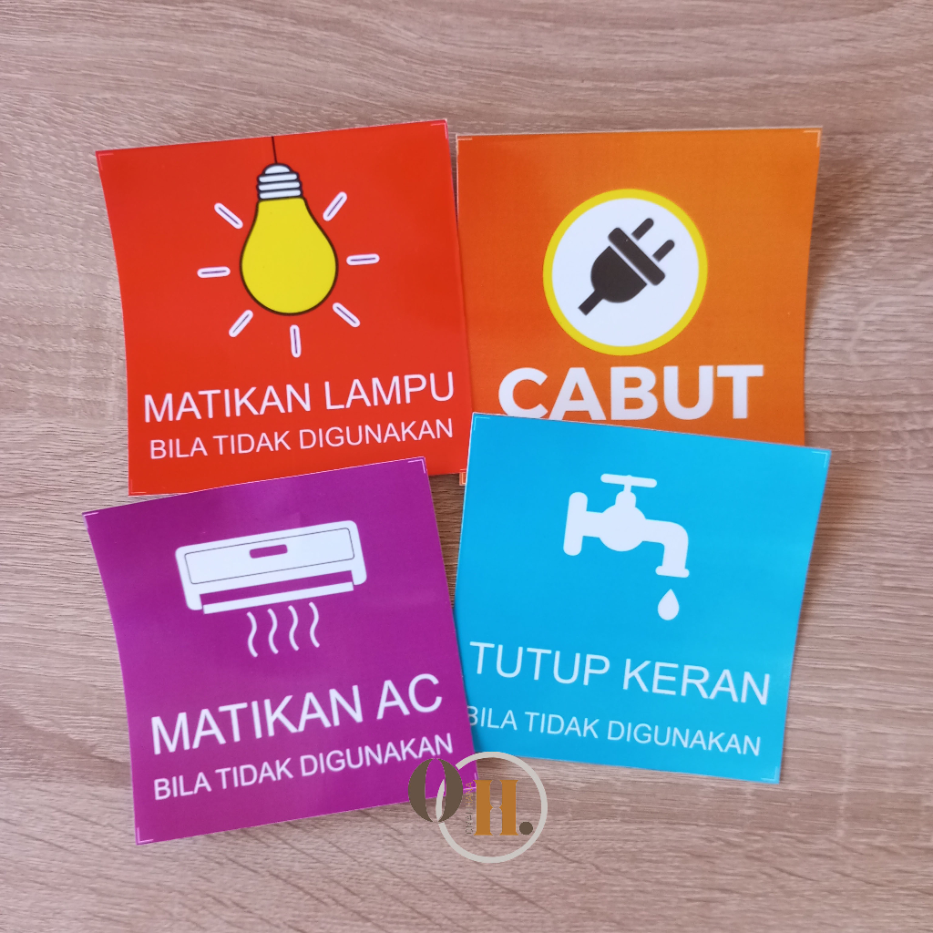 Jual Paket Hemat Energi - Stiker Hemat Air - Stiker Hemat Listrik - Stiker Vinyl Glossy | Shopee ...