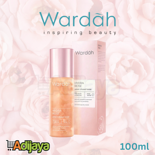 Jual Wardah Hydra Rose Petal Infused Toner 100ml - Hydrating Toner Kelopak Bunga Mawar Asli dan ...