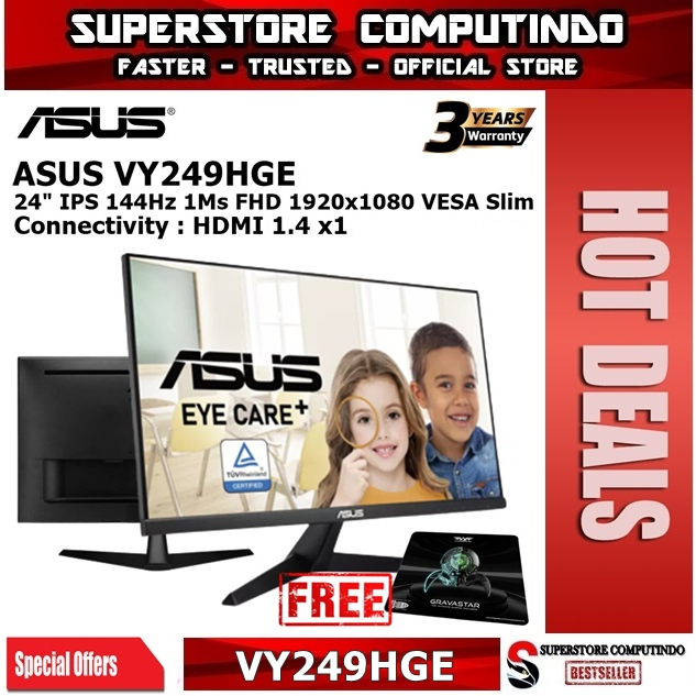 Jual Monitor LED ASUS VY249HGE 24" IPS 1080p 144Hz HDMI VESA Slim ...