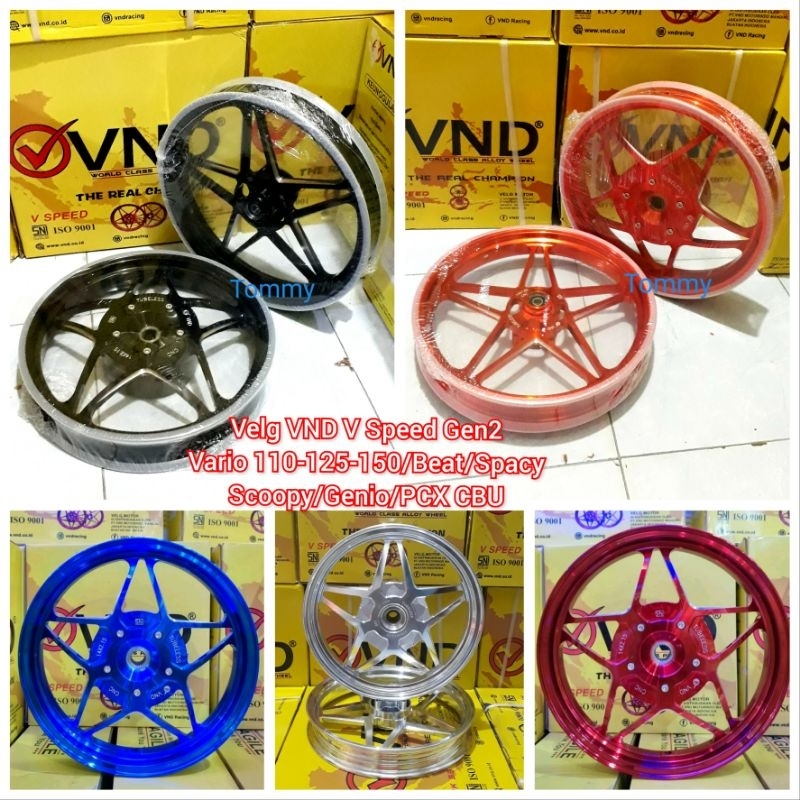 Jual Velg VND V SPEED Vario 110 125 150 160 Beat Scoopy Spacy Genio lebar 185/215-14 | Shopee ...