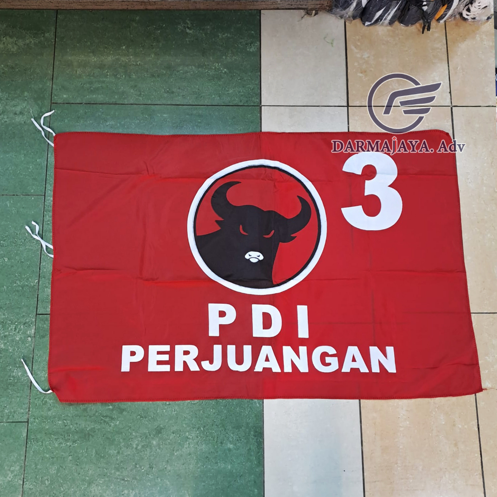 Jual bendera partai PDI Perjuangan ukuran 80x120 cm | Shopee Indonesia