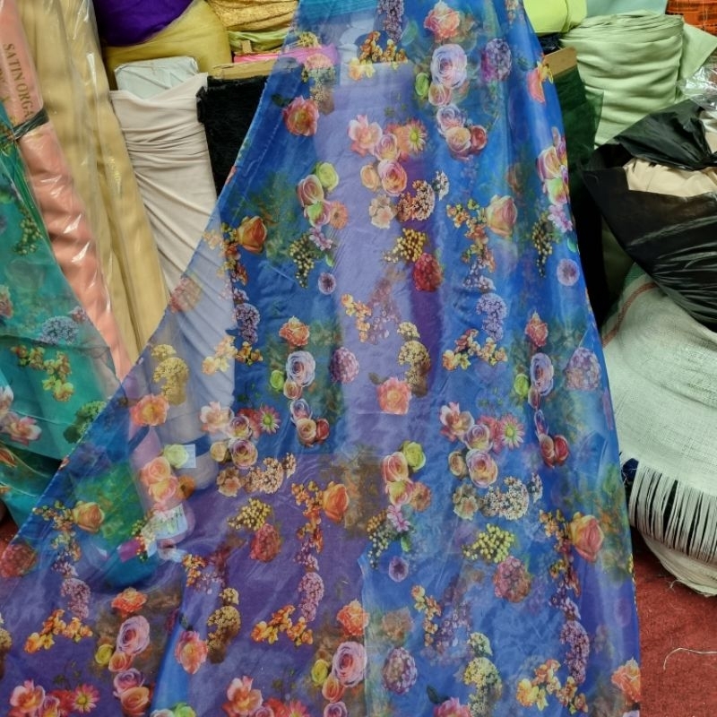 Jual Kain Organza Print Motif Bahan organsa corak | Shopee Indonesia