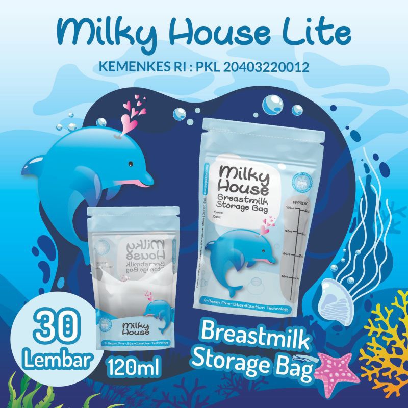 Jual Milky House Kantong Asi MURAH !!! Isi 30 lembar ukuran 120ml / BPA free | Shopee Indonesia