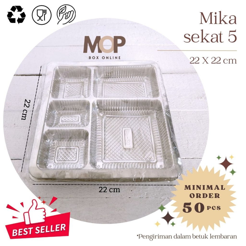 Jual Mika Sekat 18x18 Mika 20x20 Mika 22x22 Mika Kotak Nasi Mika Putih ...