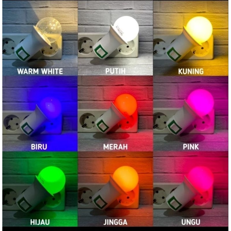 Jual Lampu Tidur Led 3 Watt Warna Komplit Dengan Fitting Colok Saklar ...