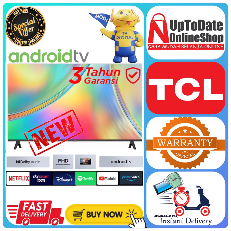 Jual TCL ANDROID TV 40INCH 40S5400A 40 S5400A SMART TV FRAMELESS LED TCL FHD DOLBY AUDIO ...