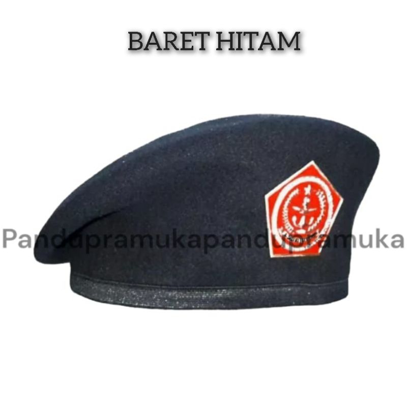 Jual Baret Hitam Banser | Baret TNI Hitam Laken Ecer | Shopee Indonesia