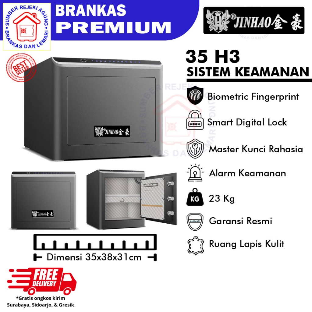 Jual ( FREE ONGKIR ) BRANKAS SMART DIGITAL SURAT ANTI API 35x38x31cm ...