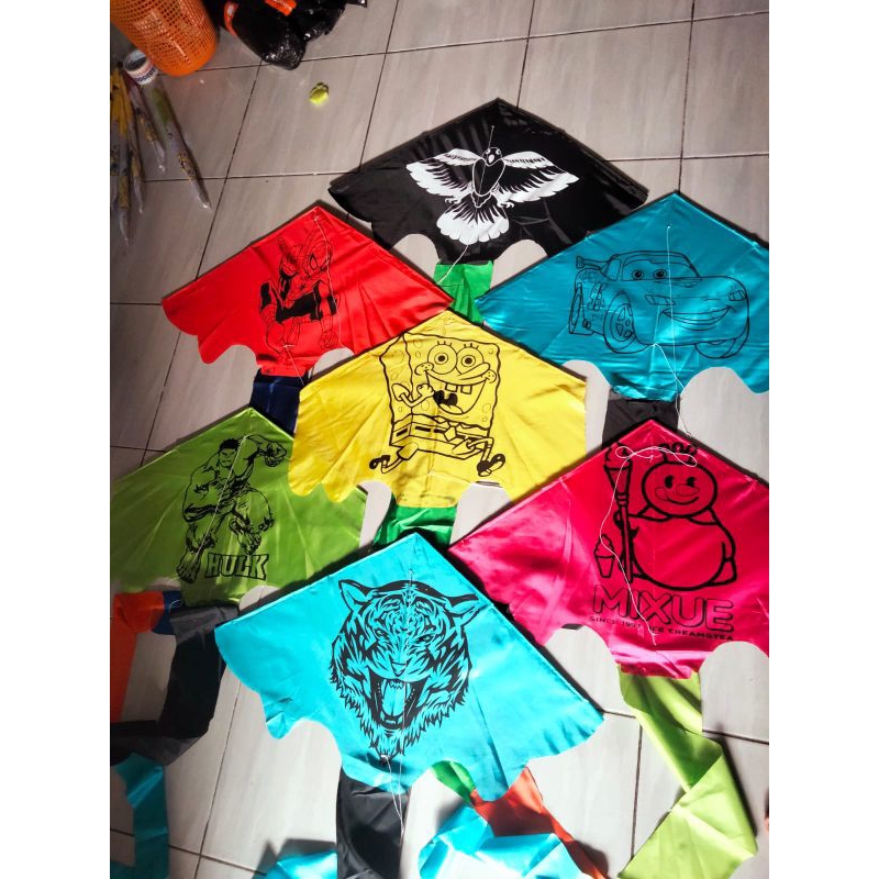 Jual LAYANG-LAYANG PANTAI PARASUT SABLON KAIN MURAH | Shopee Indonesia