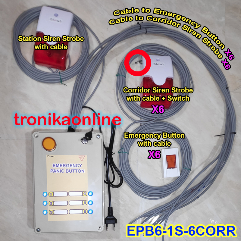 Jual Emergency PANIC BUTTON SET ALARM EPB6-1S-6CORR EMERGENCY tombol ...