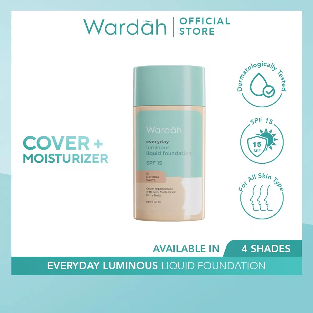 Jual WARDAH EVERYDAY LUMINOUS LIQUID FOUNDATION SPF 15 | NETTO 35 GR ...