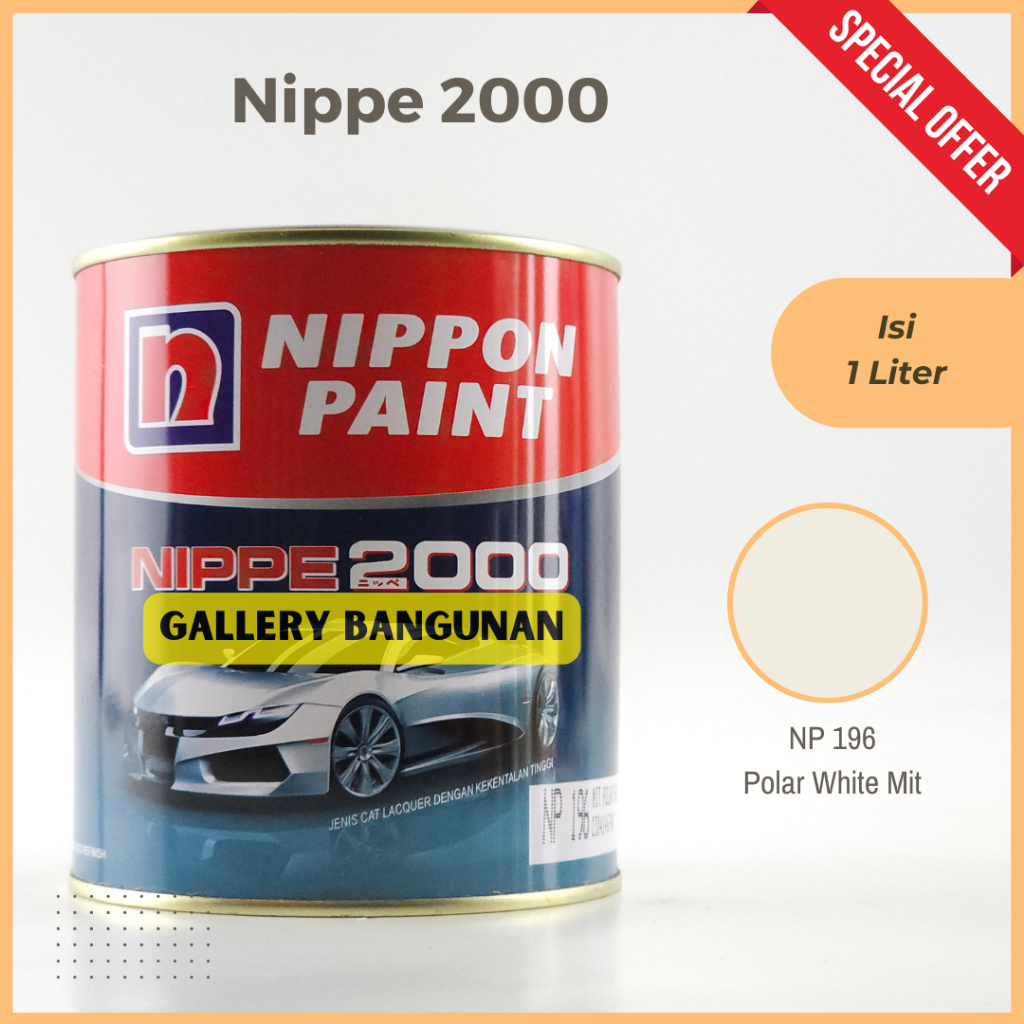 Jual Nippe 2000 Np 196 Polar White Mit Cat Kayu Besi NC Nippon Paint Kemasan 1 Liter | Shopee ...