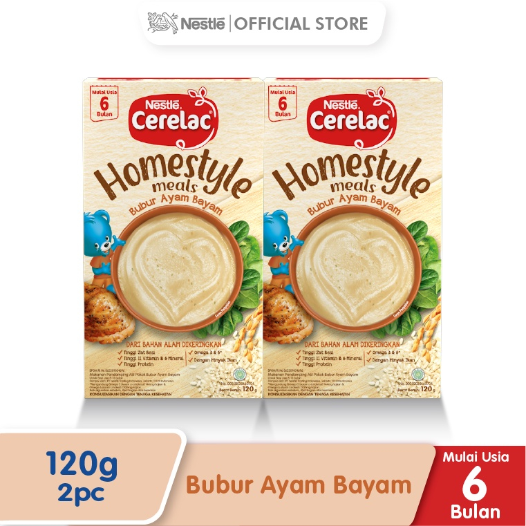 Jual Nestle CERELAC HOMESTYLE Bubur Bayi Rasa Ayam Bayam x2 Box 120g ...