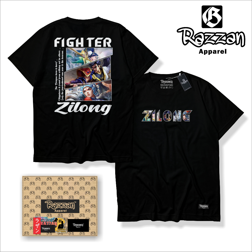 Jual Razzan T-shirt Kaos Mobile Legends Hero Zilong Fighter | Shopee ...