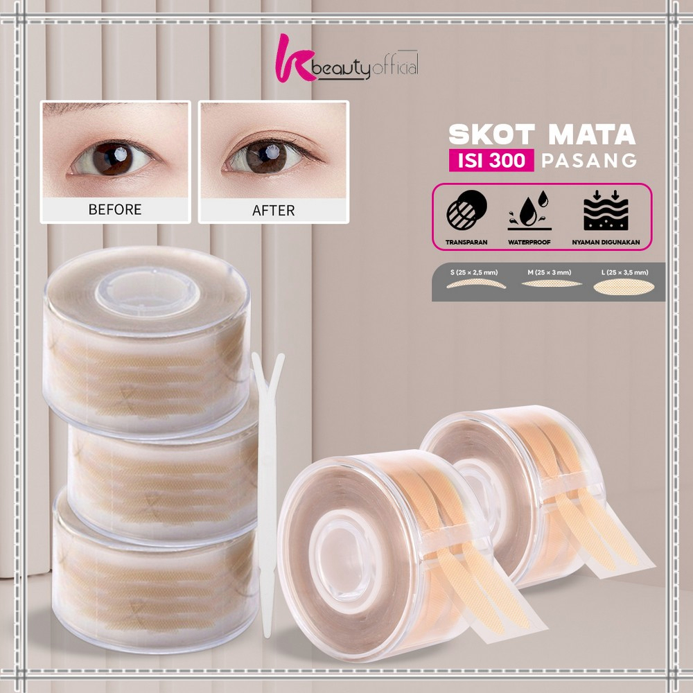 Jual KB-K147 Skot Mata Eyelid Tape Roll ISI 300 PASANG Scot Mata Jaring Skot Kelopak Mata ...