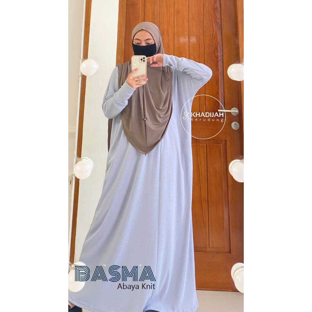 Jual Gamis Abaya Terbaru Bahan Knit Rib Dress Busui Basma By Khadijah | Shopee Indonesia