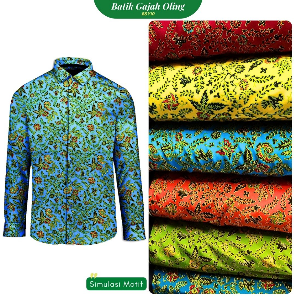 Jual Kain Batik Bsy Polyester Lembut Motif Gajah Oling Premium Halus ...