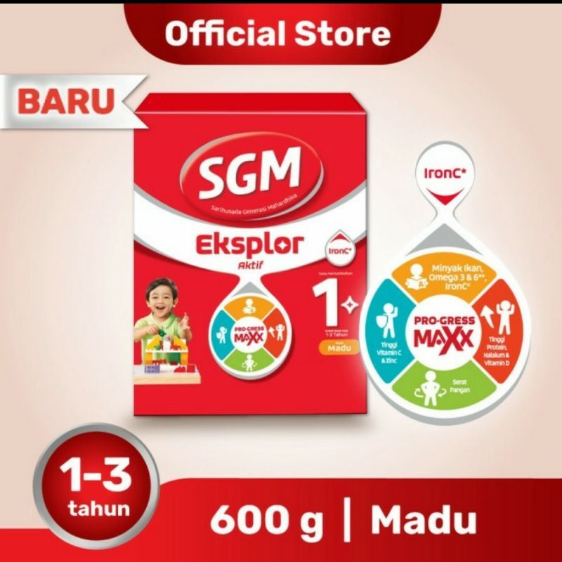 Jual SGM Eksplor 1+ 1-3 Tahun 600gr Sufor Susu Bubuk Anak 1 Plus ...