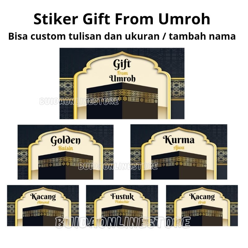 Jual Stiker Gift From Umroh dekorasi kemasan souvenir hampers haji hajj ...