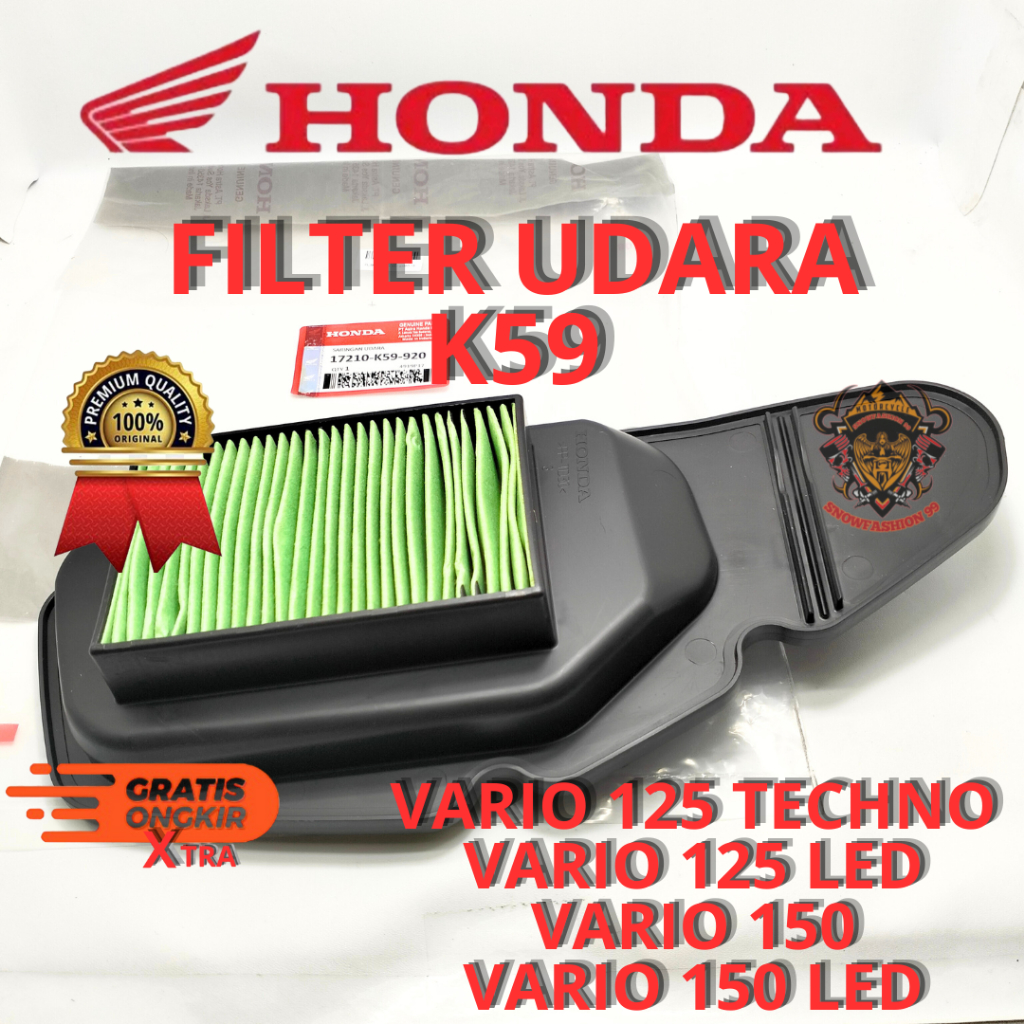 Jual FILTER UDARA SARINGAN UDARA K59 HONDA VARIO 150 NEW ASLI ORIGINAL ...